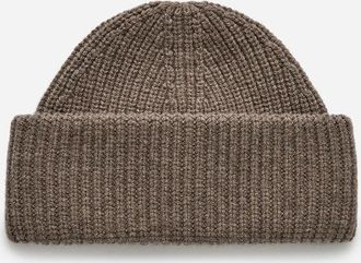 Arket Wollbeanie Mit Doppeltem Umschlag -Beige