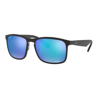 Ray-Ban Homme, Accessoires, Noir, Taille: 58 MM Lunettes de Soleil Polarisées à Miroir Noir/Vert Bleu