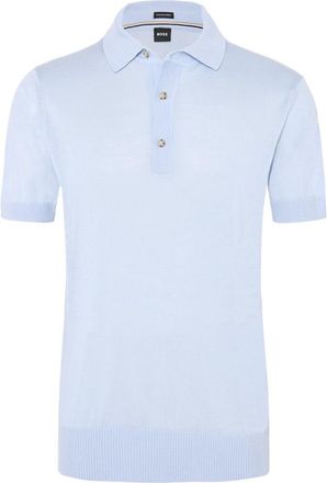 HUGO BOSS Leichtes Feinstrick-Poloshirt aus Schurwolle in