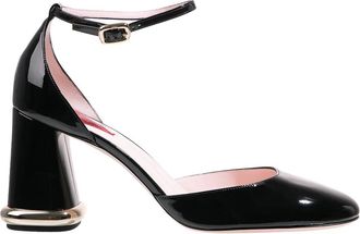 Roger Vivier Hohe Schuhe - Roundytoe Ankle Strap 85 - Gr. 39 (EU) - in Schwarz - f&uuml;r Damen