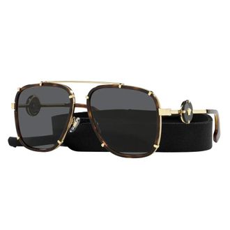 Versace unisex, Accessoires, Brun, Taille: 60 MM Lunettes de soleil irr&eacute;guli&egrave;res en m&eacute;tal
