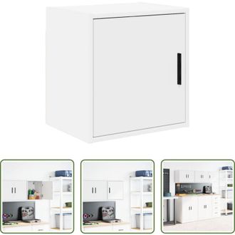 vidaXL Rangement garage - Armoire murale de garage blanc bois ding&eacute;nierie