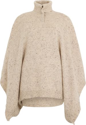 Fabiana Filippi Wool-Blend High Collar Cape - Beige