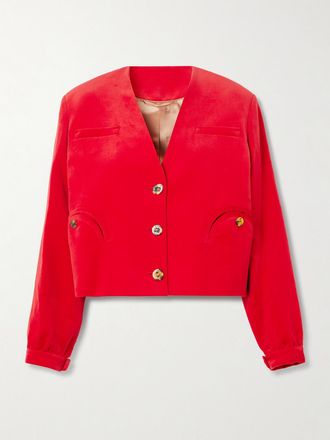 Blaz&eacute; Milano Veste En Velours De Coton Et De Lin M&eacute;lang&eacute;s Riviera - Rouge