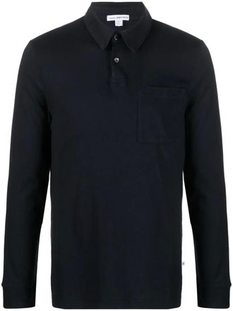 James Perse polo à manches longues - Bleu