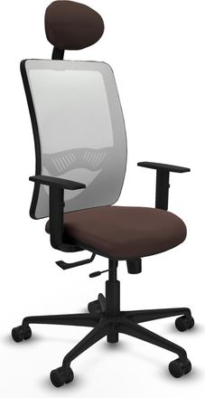 Piqueras y Crespo Schreibtischstuhl mit Zulema-Armlehnen, h&ouml;henverstellbarer Lendenwirbelst&uuml;tze und festem Kopfteil, ausgestattet mit Syncro/Traslack und Schneideschaum