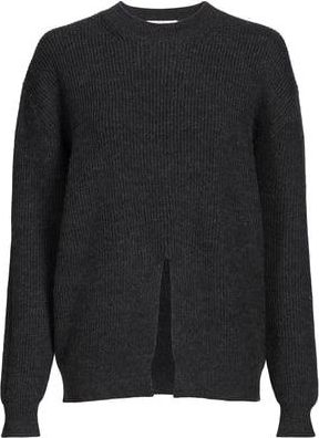 Tibi Pull col rond en laine m&eacute;lang&eacute;e