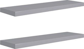 Generic Schwebendes Wandregal, 4 St&uuml;ck, MDF, Hochglanz-Wei&szlig;, Schwebendes Regal, 23/40/50/60/80/90/120 cm, Wandregal f&uuml;r Wohnzimmer/Arbeitszimmer/Bad/K&uuml;che (90