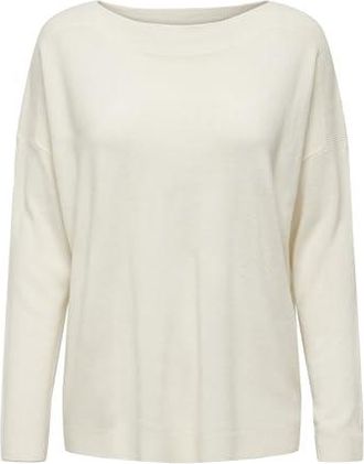 Only ONLAMALIA LS Boatneck CC KNT Sweater, Cloud Dancer, XS Femme