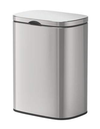 WENKO Wand-Kosmetikeimer Sare 5 Liter, M&uuml;lleimer mit Deckel und Easy-Close Absenkautomatik, Badezimmer-Eimer aus rostfreiem Edelstahl gl&auml;nzend, Befestigung 