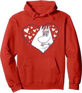Moomin Mumin Love Heart Moomintroll & Snorkmaiden Pullover Hoodie