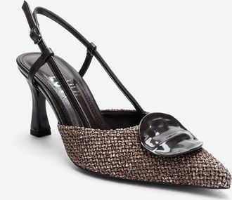 Prologue Levia Geflochtener Slingback-Pump mit spitzer Zehenpartie