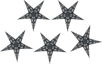 Guru Shop 5 STK. Papier Ministern F&uuml;r Lichterkette, 20 cm, Faltbar, 5er Set - Design 3