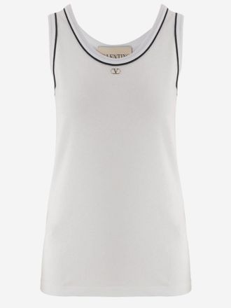 Valentino Womens Tank Top Cotton White