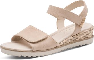 Tamaris Keilsandalette TAMARIS, Damen, Gr. 37, rose, Textil, Veloursleder, unifarben, Schuhe, Riemchensandale, Sommerschuh in veganer Verarbeitung