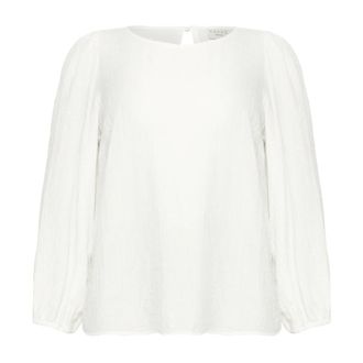 Kaffe Curve Feminine Bluse mit Bootsausschnitt - - Blouses & Shirts - Damen - Wei&szlig; - 4XL