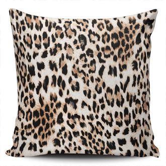 Generic Leopardenfell Wildtier Kissenbez&uuml;ge Luxuri&ouml;se Dekokissen Atmungsaktiv Zierkissenbez&uuml;ge F&uuml;r Balkon Sofa Schlafzimmer 45X45Cm