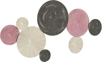 HOMCOM Wanddeko geometrische Wandbild Metallbild Wandskulptur mit einzigartigem Multi-Disc-Design Wanddekoration Wohnzimmer-Kunst f&uuml;r Schlafzimmer