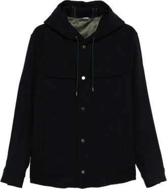 Manuel Ritz Homme, Vestes, Bleu, Taille: 2XL Veste &agrave; Capuche en M&eacute;lange de Laine