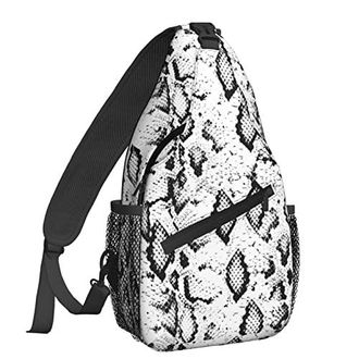 Generic Peau De Serpent Sac Banane Multifonctionnel Pochette Epaule Antivol Sac &Agrave; Bandouli&egrave;re Pour Cyclisme Voyage Quotidien