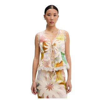 Never Fully Dressed Haut sans manches &agrave; col en V - Femme - Tops - Multicolore - Taille: 44 FR