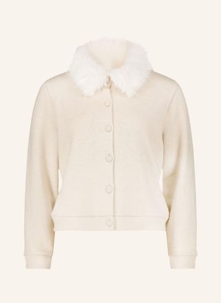 Cartoon Cartoon Strickjacke Mit Abnehmbarem Kunstfell-Kragen beige