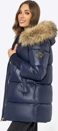 Wittchen Damenjacke mit Pelzkapuze, marineblau, Nylon