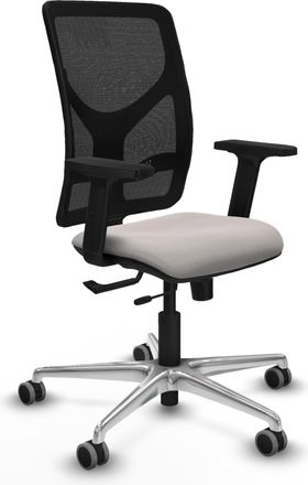 Piqueras y Crespo B&uuml;rostuhl, wei&szlig;, mit Rollen, 2D-Armlehnen, h&ouml;henverstellbare Lendenwirbelst&uuml;tze, ausgestattet mit Syncro/Traslack und Schneideschaum, Schwarz/Wei&szlig;