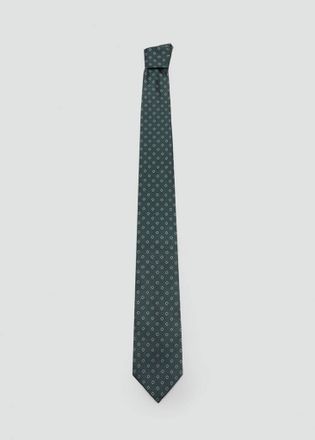 Mango Cravate soie imprim&eacute;e kaki - Homme - Taille unique - MANGO MAN