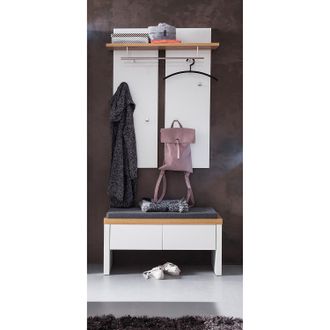 Ridgevalley home24 Garderobenset I 2-teilig 91 x 163 x 38cm Braun/Wei&szlig;