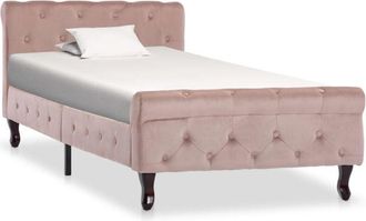 vidaXL Cadre de lit sans matelas Rose Velours 90x200 cm Vidaxl