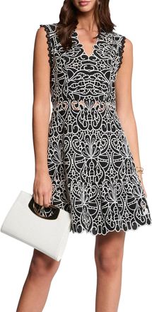 Morgan Damen 251-rylac Kleid, Schwarz/Off White, 34