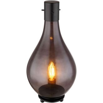 Globo Lighting Tischlampe - Oskus - schwarz - glas rauchglas - &oslash; 18cm - - Globo