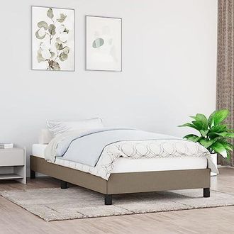 vidaXL Cadre de lit sans matelas taupe 90x190 cm tissu