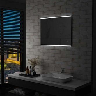 vidaXL Miroir mural &agrave; led de salle de bain et capteur tactile 80x60 cm Vidaxl