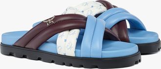MCM Monogram Cross Sandals in Lamb Leather