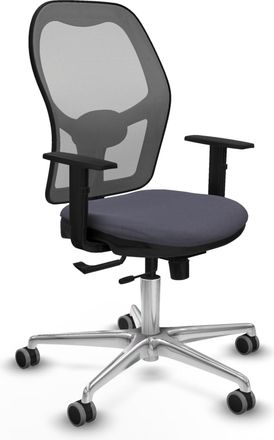 Piqueras y Crespo Grauer B&uuml;rostuhl mit 1D-Armlehnen, h&ouml;henverstellbare Lendenwirbelst&uuml;tze, ausgestattet mit Syncro/Traslack und eingespritztem Schaum. Mit Rollen von 65