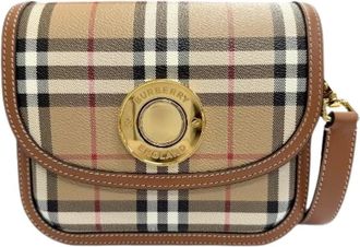 Burberry Pre-owned Sac port&eacute; &eacute;paule Elizabeth Check en cuir - Femme - Pre-owned - Beige - Taille: ONE Size