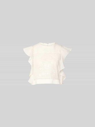 Self Portrait Crop Top mit Spitzen-Anteil
