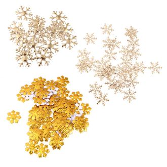NUOBESTY 500 St&uuml;ck Weihnachtskonfetti Schneeflocken Dekorative Papierstreuung Gold 2-3cm f&uuml;r Winterdeko Hochzeit Party Tischdekoration