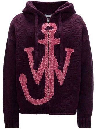 J.W.Anderson hoodie zippé à logo - Violet