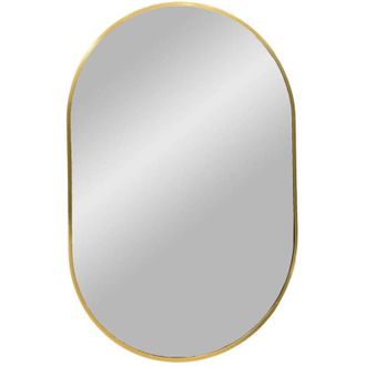 ebuy24 Miroir ovale en aluminium MADRID - L 50 x H 70cm-Beige