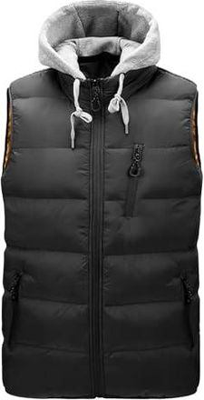 Generic Homme Veste sans Manches Doudoune L&eacute;g&egrave;re Vestes Capuche Chasse Camping Gilets de Photographie Doudounes avec col Montant Manteaux Pais en Chaud Hiver 