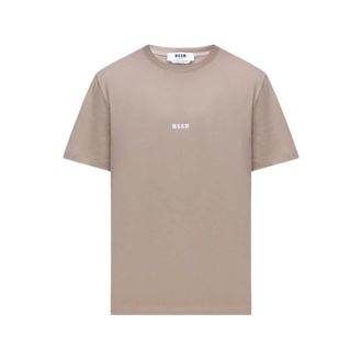 Msgm Msgm, Homme, Tops, Beige, Taille: L T-shirt en Coton Beige pour Homme