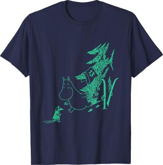 Moomin Green Moomintroll Apres Ski Wintersport Spiele T-Shirt