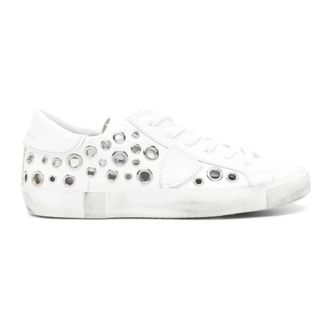 Philippe Model Femme, Chaussures, Blanc, Taille: 36 EU Baskets en Cuir Blanc Style Vintage