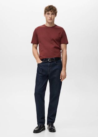Mango T-shirt slim-fit 100 % coton cerise - Homme - L - MANGO MAN