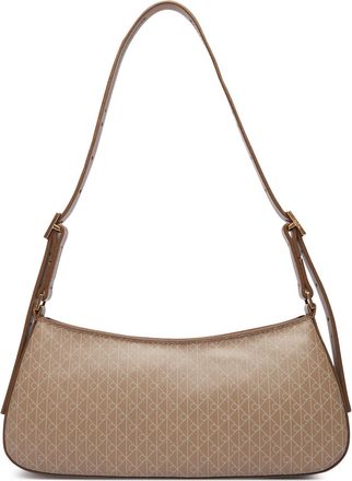 Calvin Klein Handtasche Calvin Klein Emblem Aop Small Shoulder Bag LV04F3324G Beige