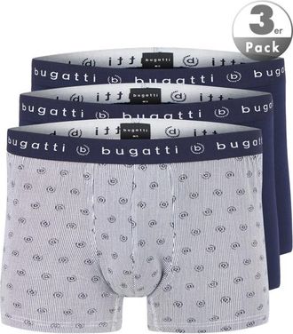 Bugatti Herren Pants blau Baumwolle & Mix Gemustert,unifarben
