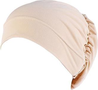Generic Turban en coton pour femme - Bonnet de chimio - Bandeau musulman - Couverture de cheveux douce - Large bandeau dentra&icirc;nement pour femme, beige, Taille